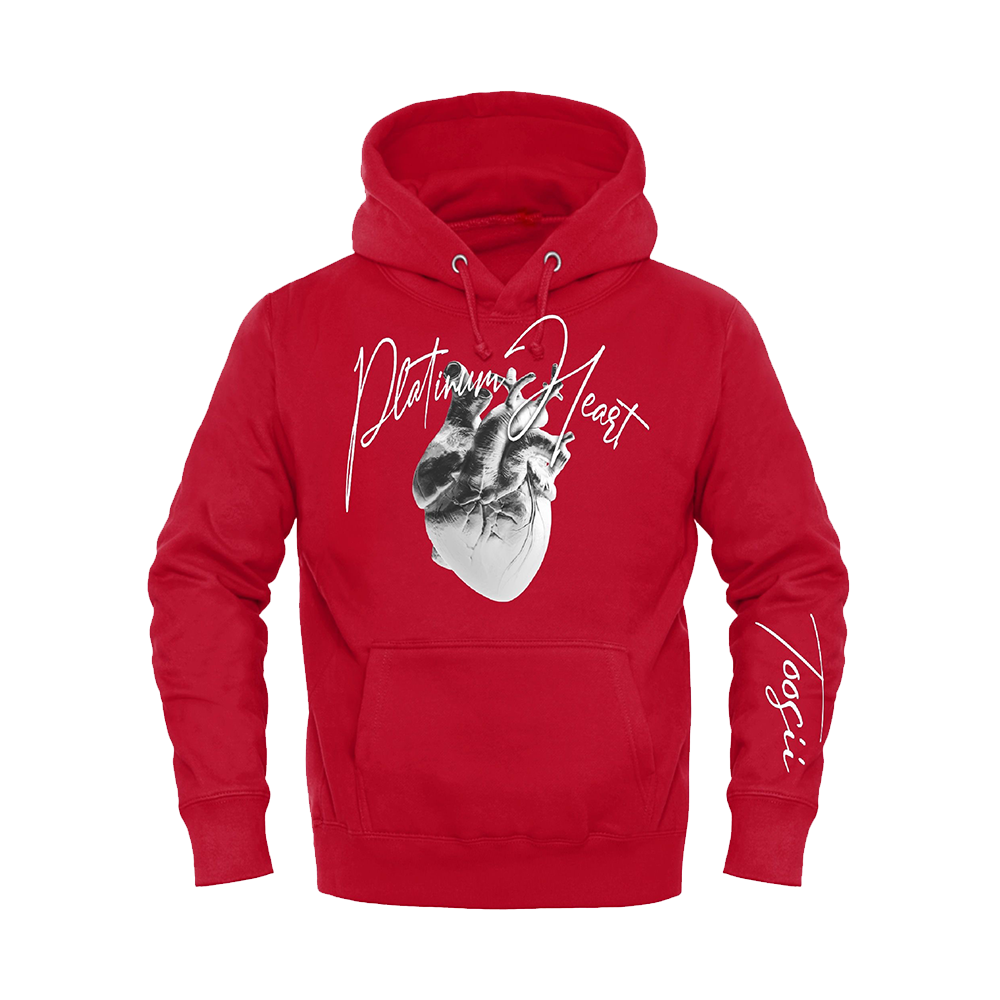 PLATINUM HEART RED HOODIE - Toosii Official Store